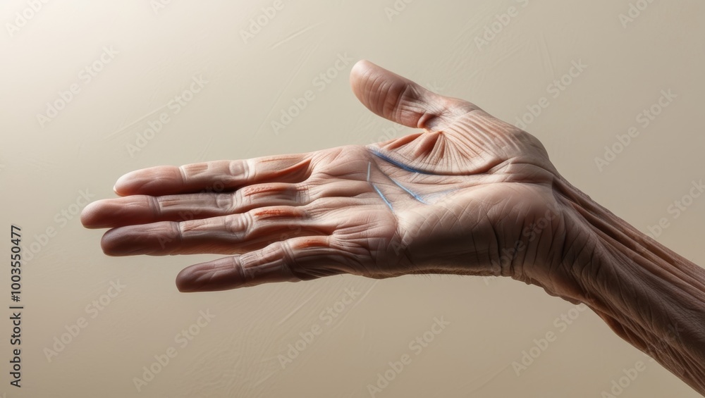 Elderly patient’s hand displaying symptoms of peripheral neuropathy ...