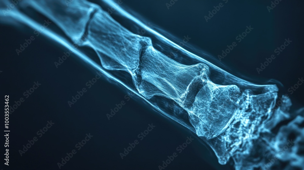 Stock-Illustration „X-ray scan of a fractured bone in high resolution ...