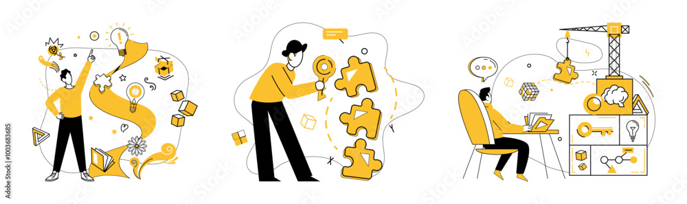 Structured thinking vector illustration. Success blossoms where ...