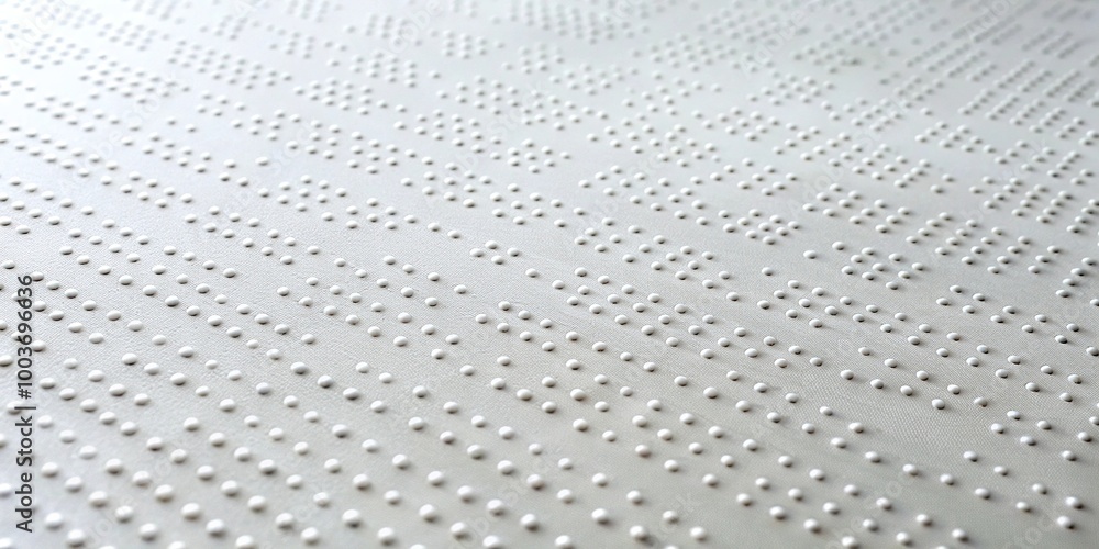 White background with a unique Braille pattern in forced perspective ...