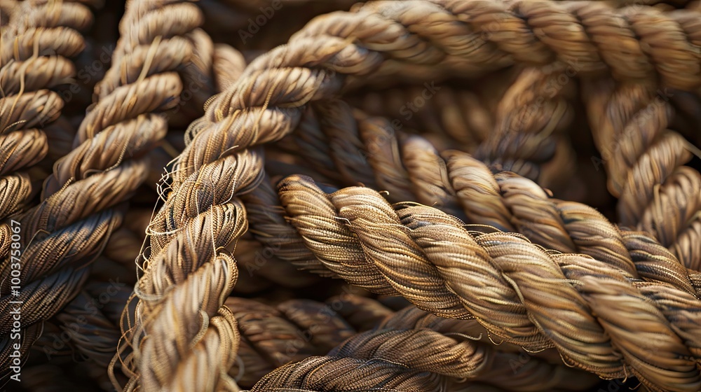 coils of ropes made in the traditional way from natural materials Stock ...