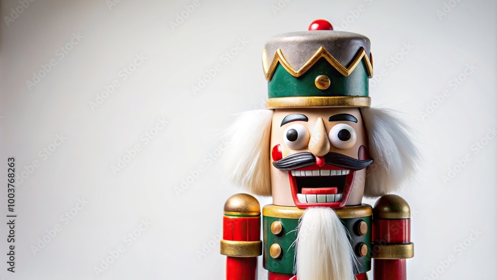mouth, vintage, holiday,nutcracker, decoration, A minimalist white ...