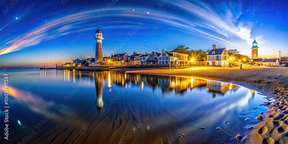 Long exposure night photography of Provincetown in Cape Cod with a ...
