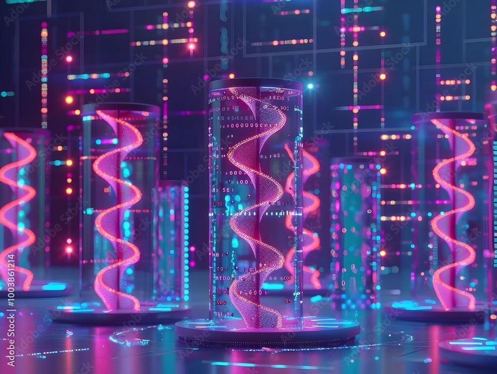 Vibrant Animation Depicting the Process of Converting Digital Files ...