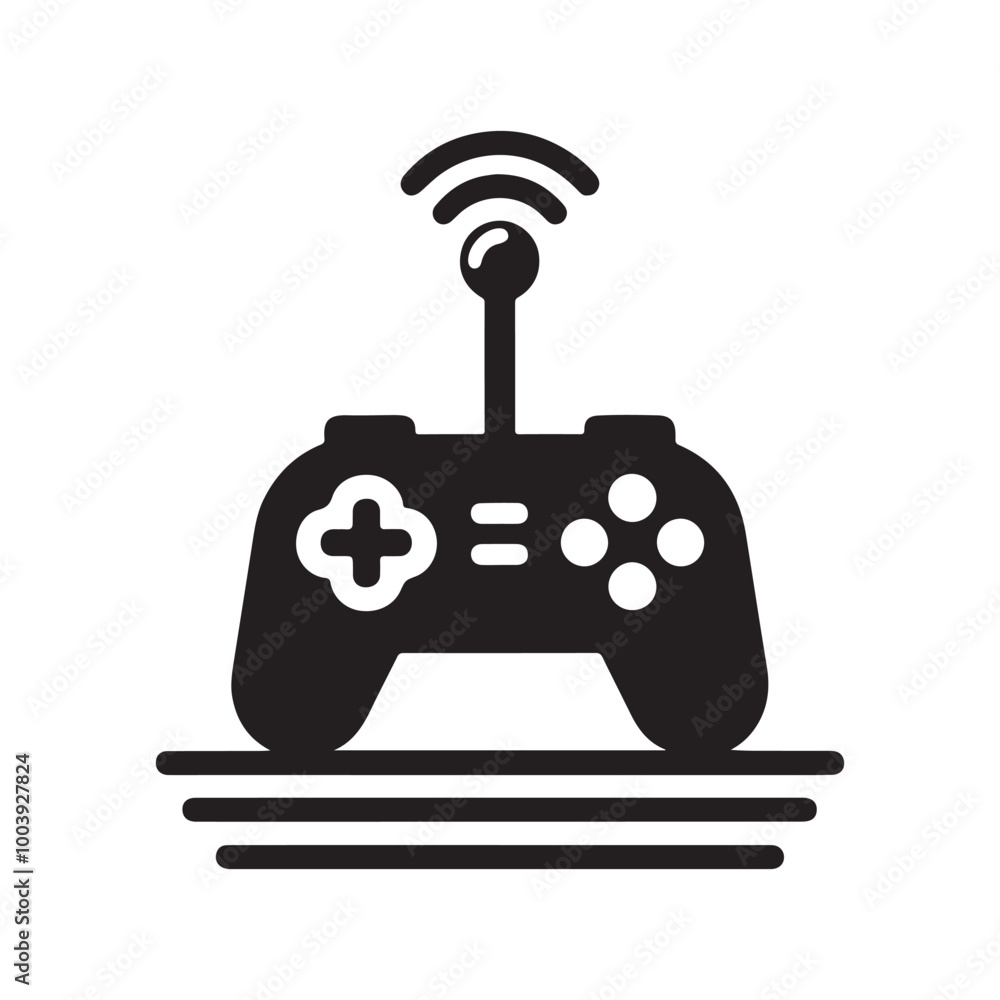 Minimalist Joystick Vector Silhouette: Clean and Modern Game Controller ...