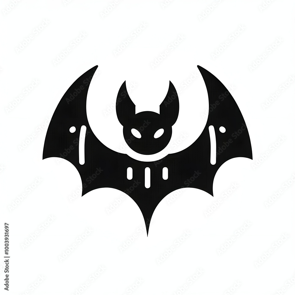AI Generated Bat Icon in Black Isolated in White Background. Bat Symbol ...