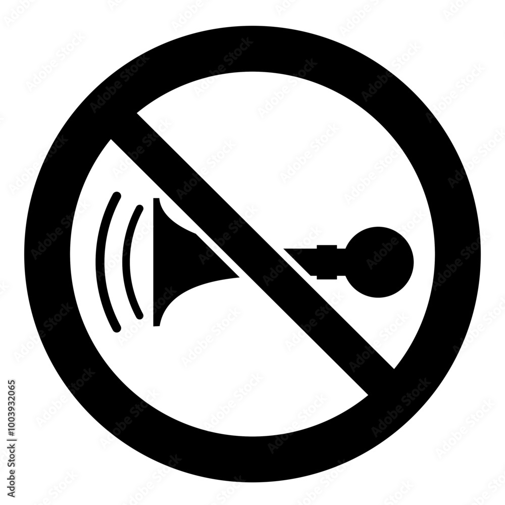 ISO prohibition safety signs symbol and pictogram only_do not honk ...