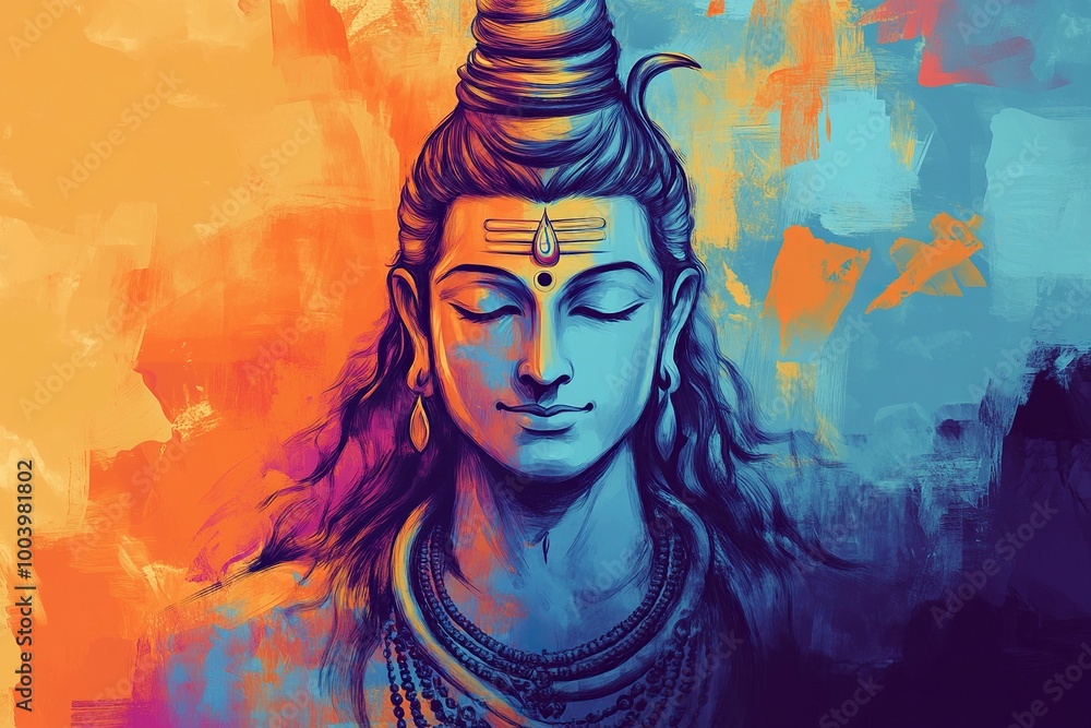 Stock-Illustration „hinduism lord shiva spiritual illustration holy ...