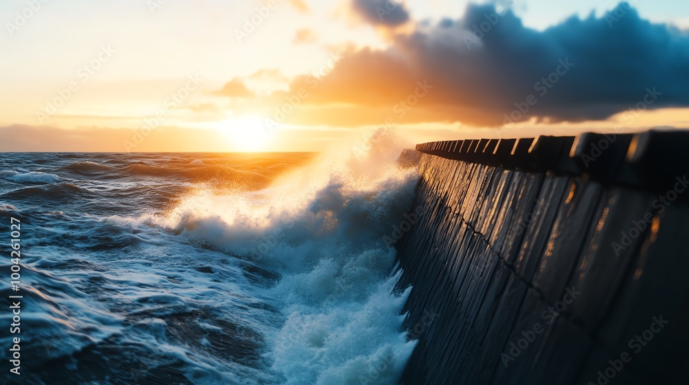 A dam on the brink of failure, with cracks forming in the structure as ...