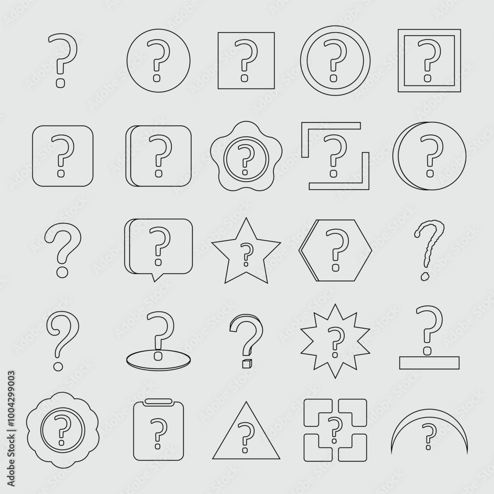 Sketsa collection of question mark icons with different shapes Stock ...