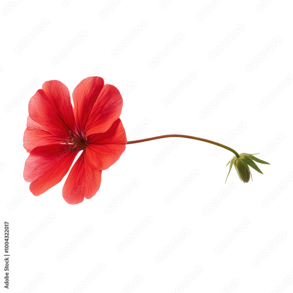 Geranium: A bright geranium bloom on a single stem. png, transparent ...