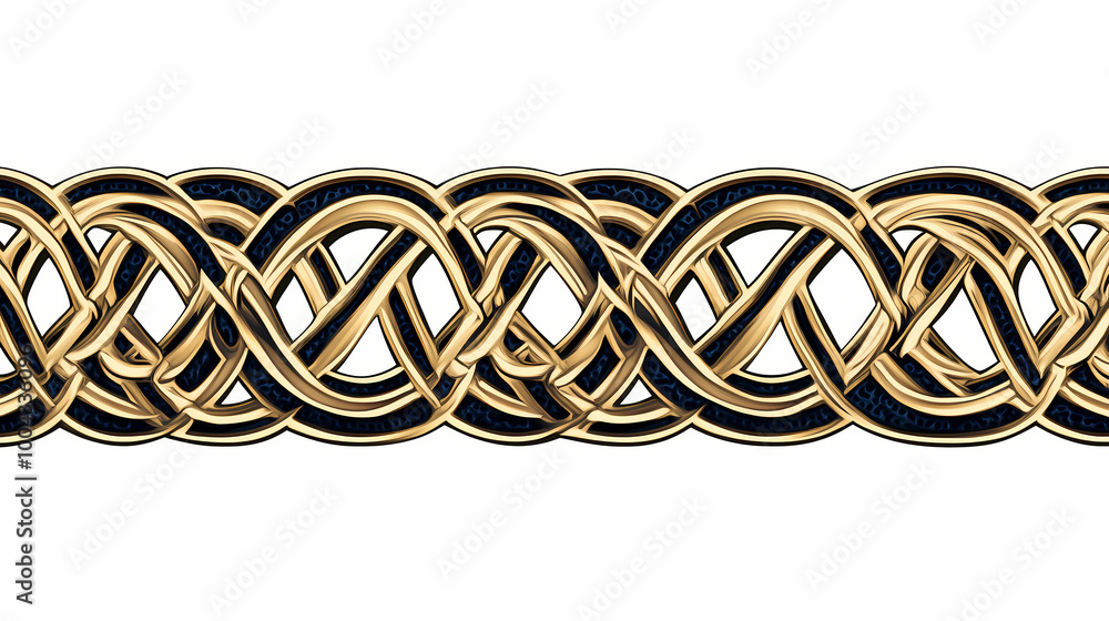 Celtic knotwork border with intricate interwoven patterns transparent ...