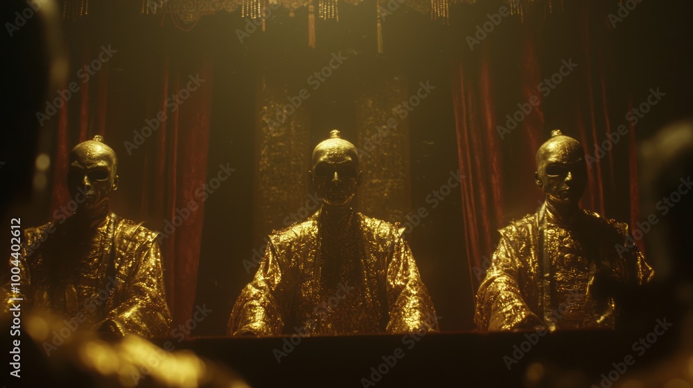 Eerie Chinese Puppet Show: Haunting Scene of Ghostly Puppets in Dark ...