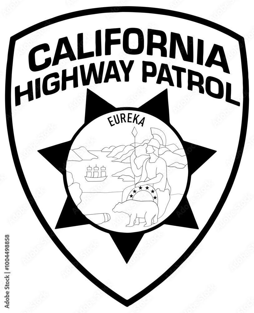 Vetor California Highway Patrol Patch vector file Blank, outline vector ...