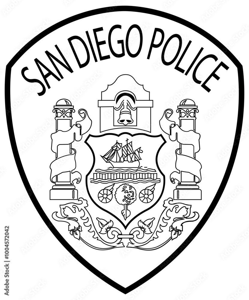 San Diego Police Patch vector file Blank, outline vector, SVG Badge ...