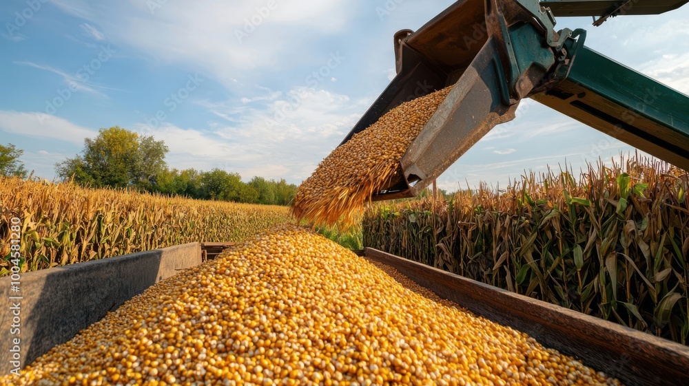 Corn stalks and plant matter being loaded into a biomass energy plant ...