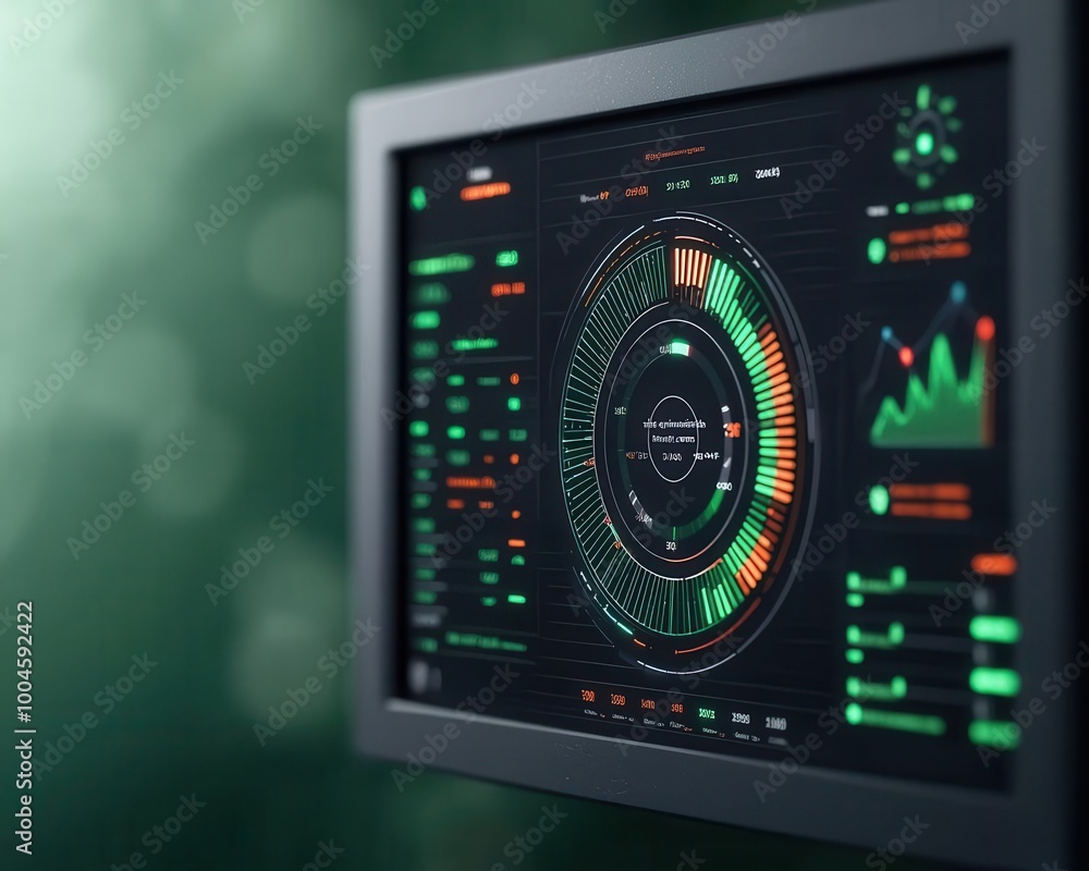 Futuristic fintech dashboard with AI analytics and predictions, fintech interface, data ...