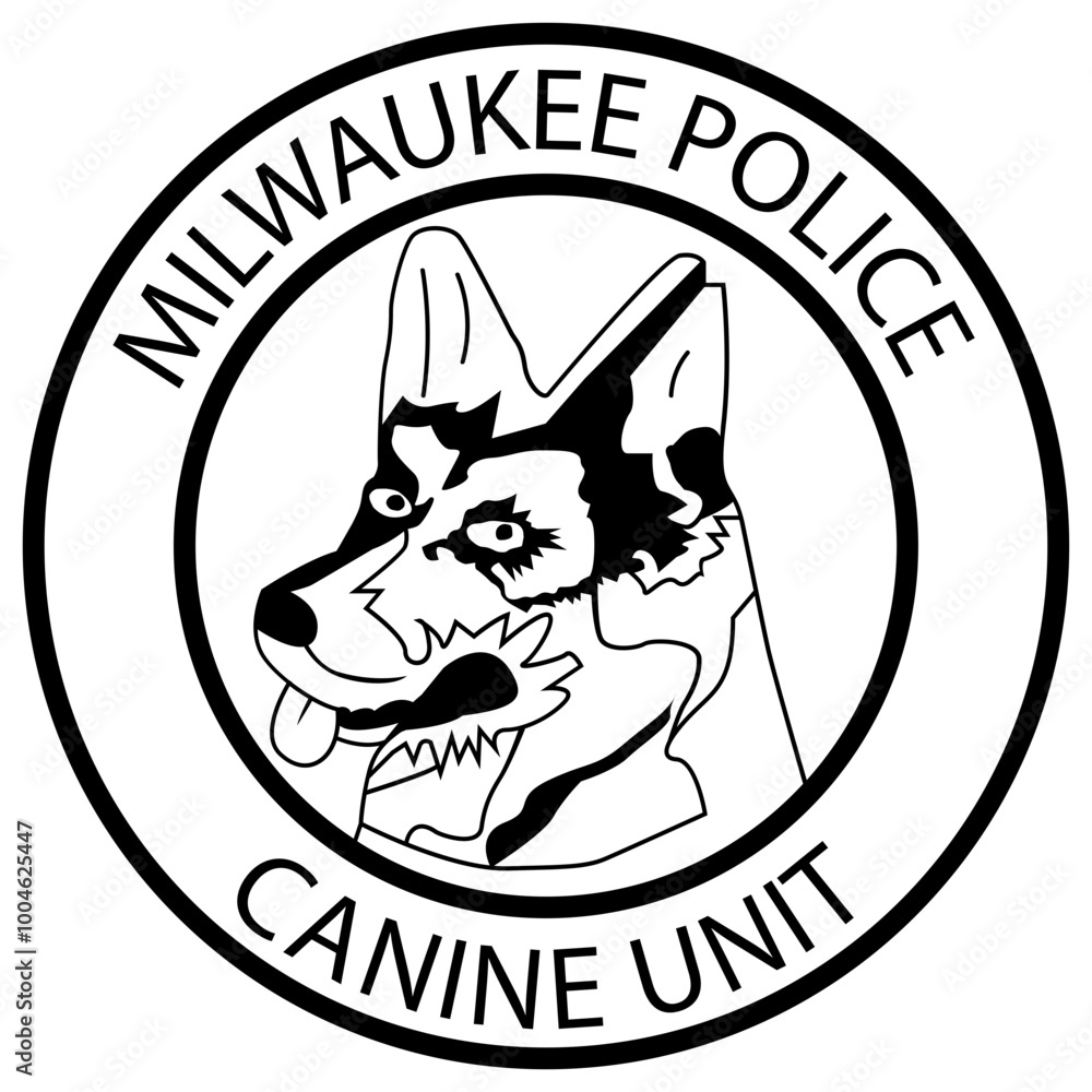 USA Wisconsin Milwaukee police canine unit badge vector file Blank ...
