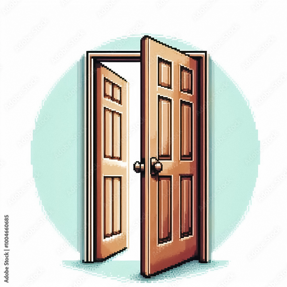 8bit pixel art style illustration of a door Stock Illustration | Adobe ...