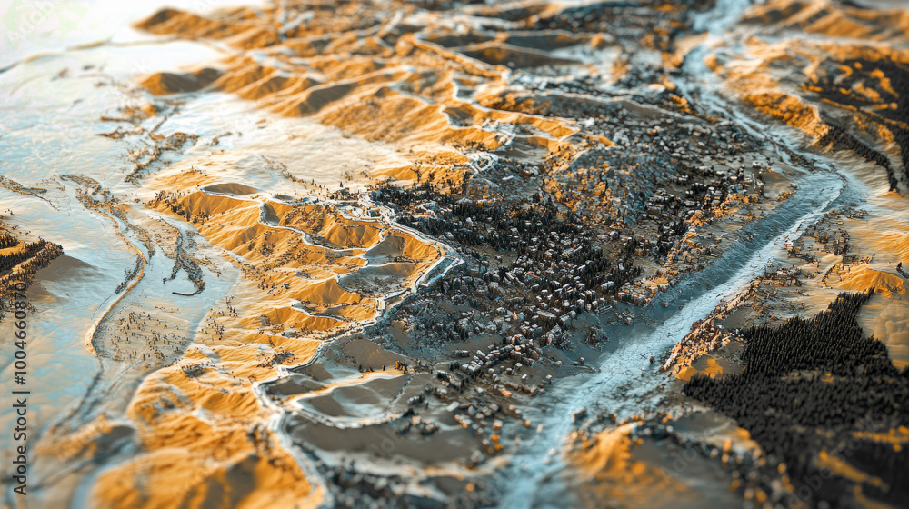 "Emergency hazard map depicting areas at risk of landslides and floods ...