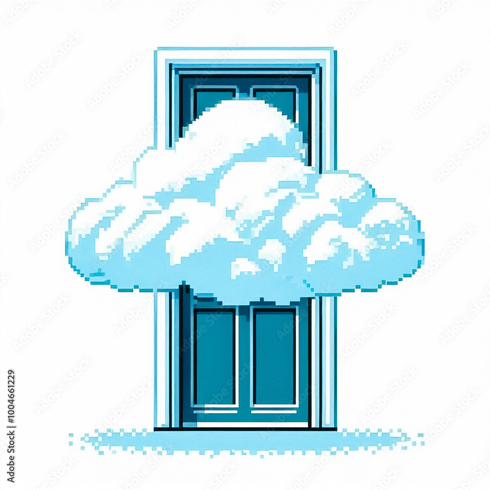 8bit pixel art style illustration of a door Stock Illustration | Adobe ...