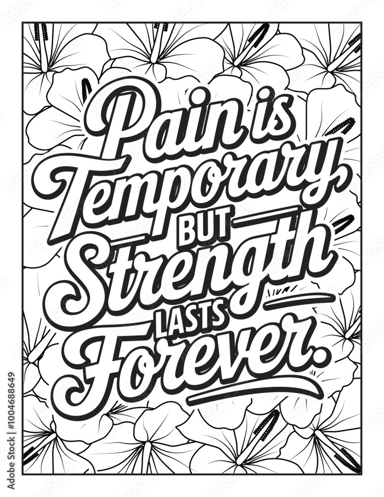 Stress Relief Motivational Coloring Pages Stock Vector | Adobe Stock