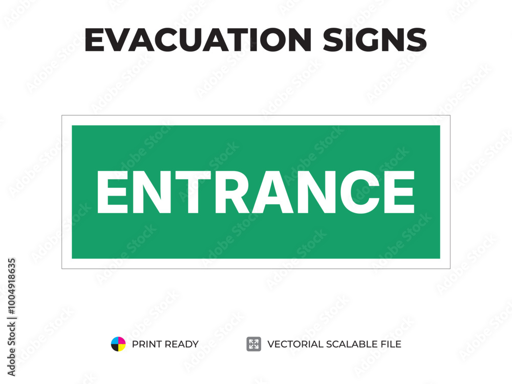 Emergency exit sign. Entrance rectangle sign. Universal symbol for safe ...