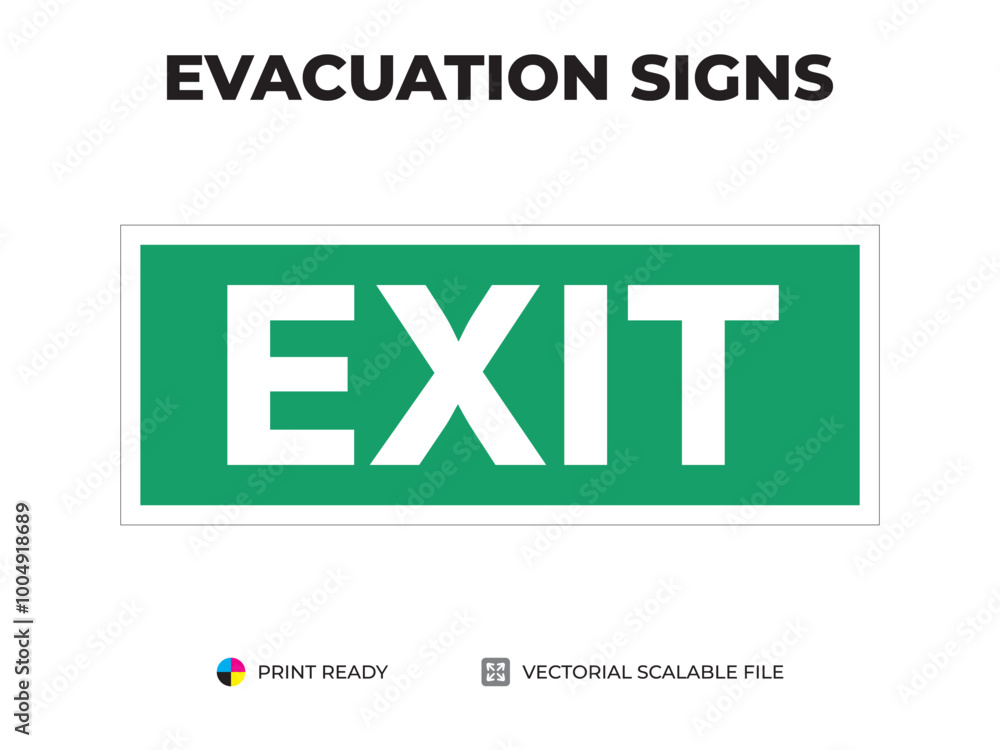 Emergency exit sign. Exit rectangle sign. Universal symbol for safe ...