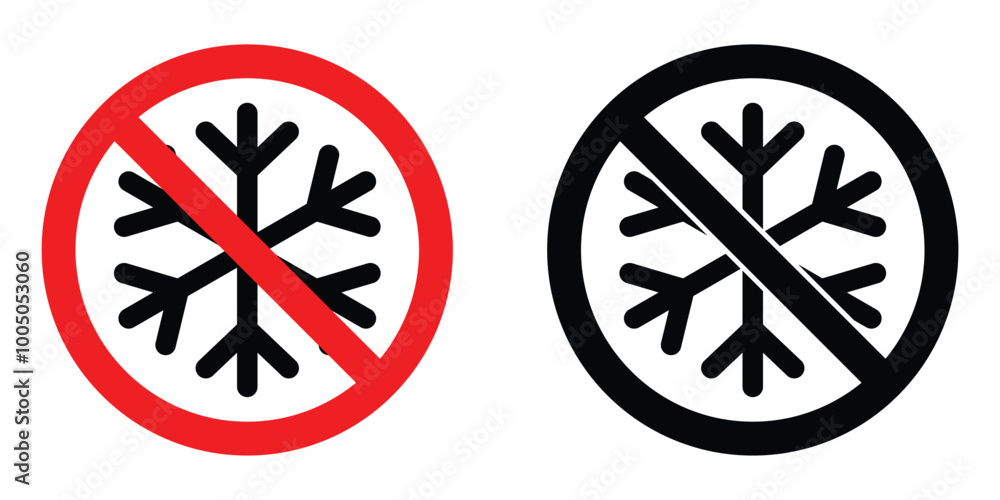 Stock-Vektorgrafik „Do not freeze sign set. No freezing vector icon. No ...