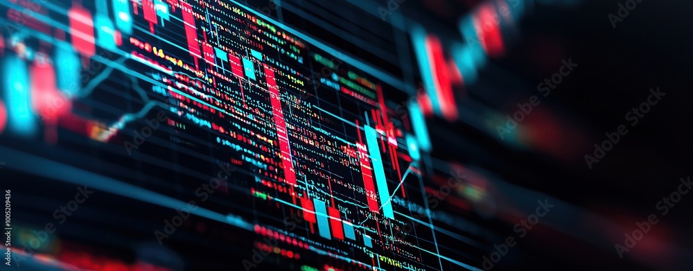 Stock-Illustration „Stock market charts and robot algorithm codes ...