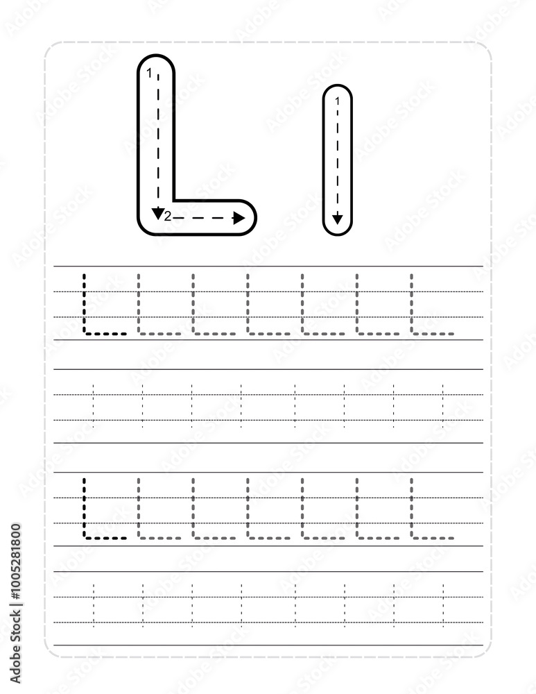 A simple coloring book page for children, featuring an uppercase letter ...
