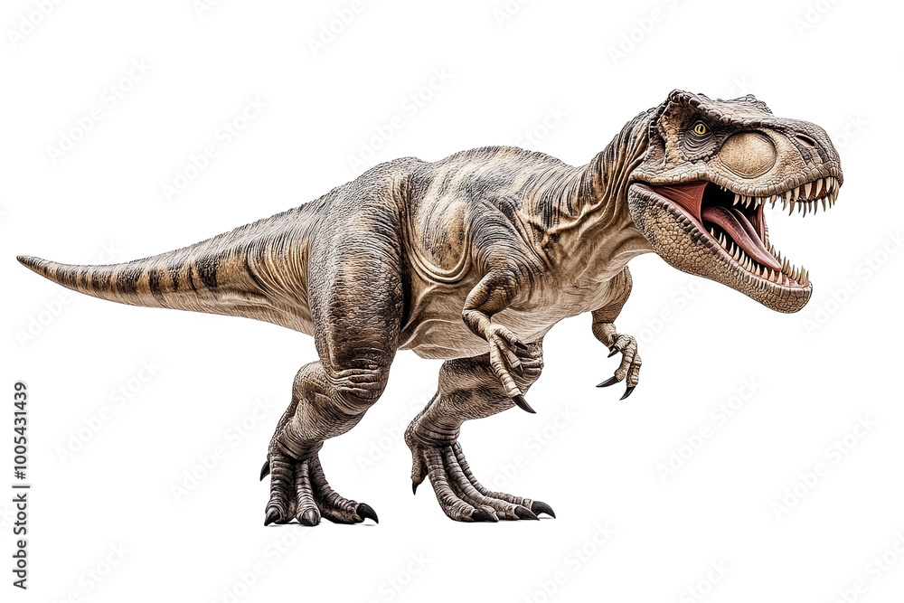 Cartoon Style T Rex Dinosaur Character on White Background Stock Photo ...