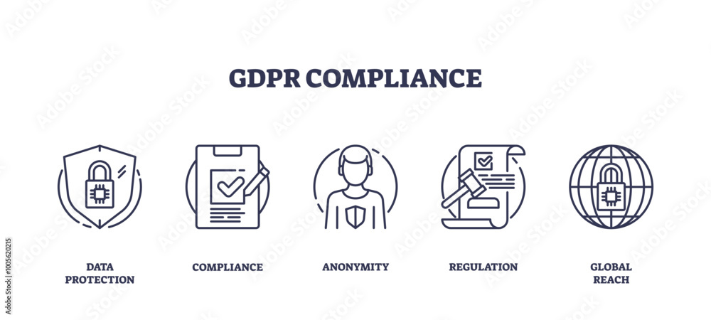 GDPR compliance concept with data protection, compliance, anonymity ...