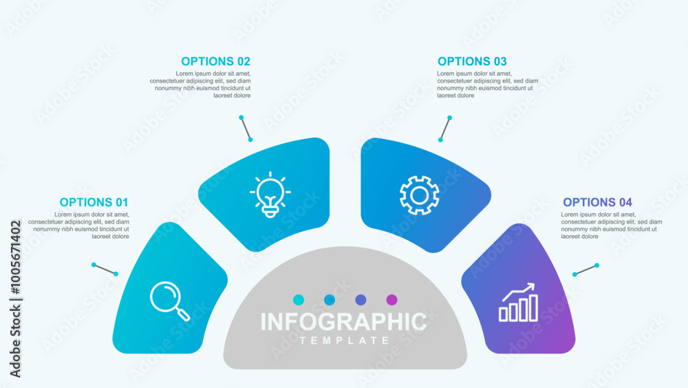 Vector illustration. The infographic is circular and has 4 segments ...