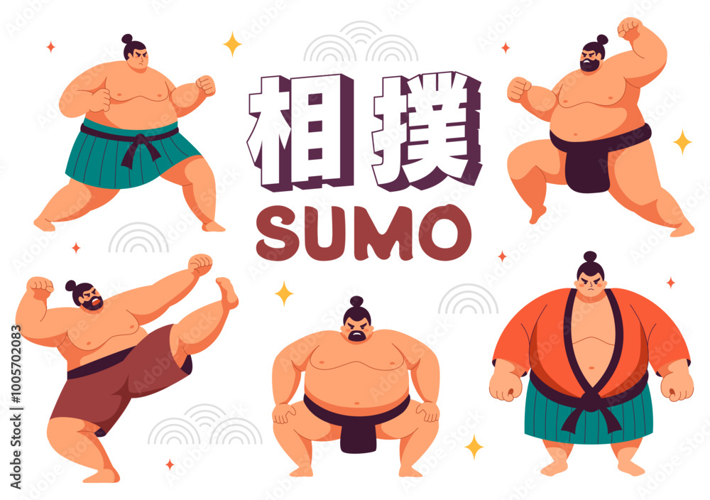 Translation : Sumo Wrestler Vector Illustration with Fighting Japanese ...