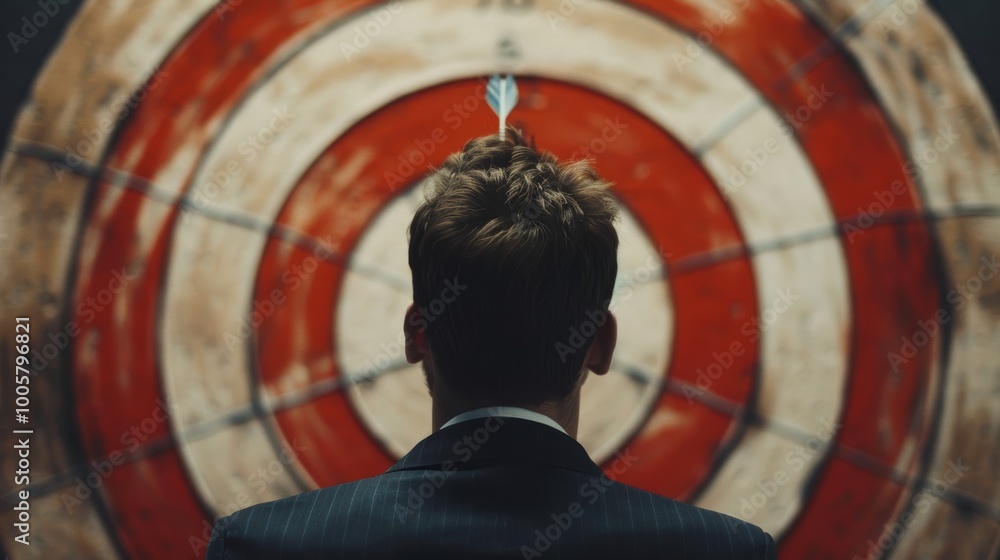 set goals for work. dart aiming at the target center business. goal ...