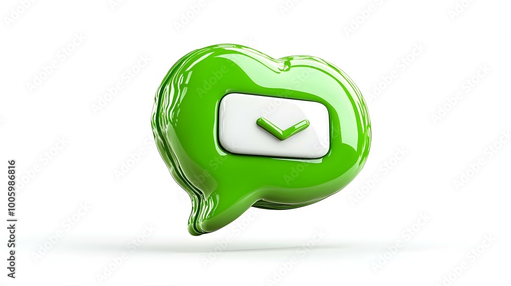 WhatsApp chat bubble icon in vibrant green, sleek design, modern ...
