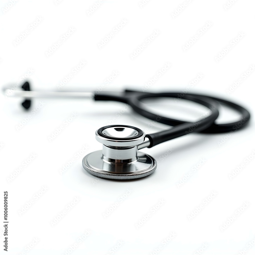 Minimalist Floating Medical Stethoscope on Bright White Background with ...