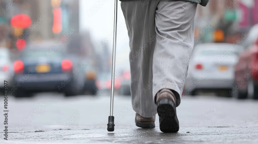 2409_173.an elderly person using a cane while walking on a city ...