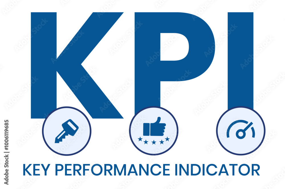 KPI - Key Performance Indicator acronym. lettering illustration with ...