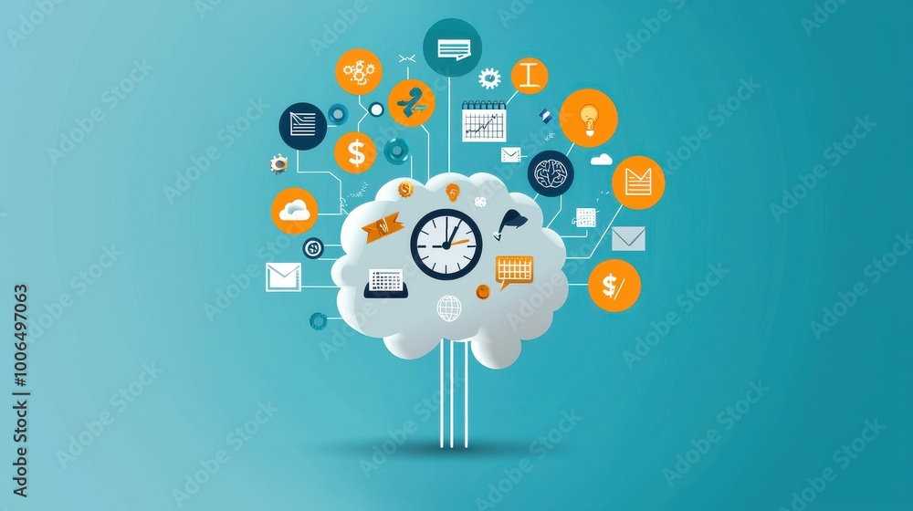 Mind Map to Success: A floating brain with neural connections branching ...