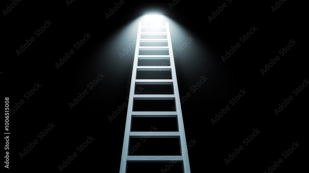 Talent Ladder with Missing Rungs: A ladder leading up toward a shining ...