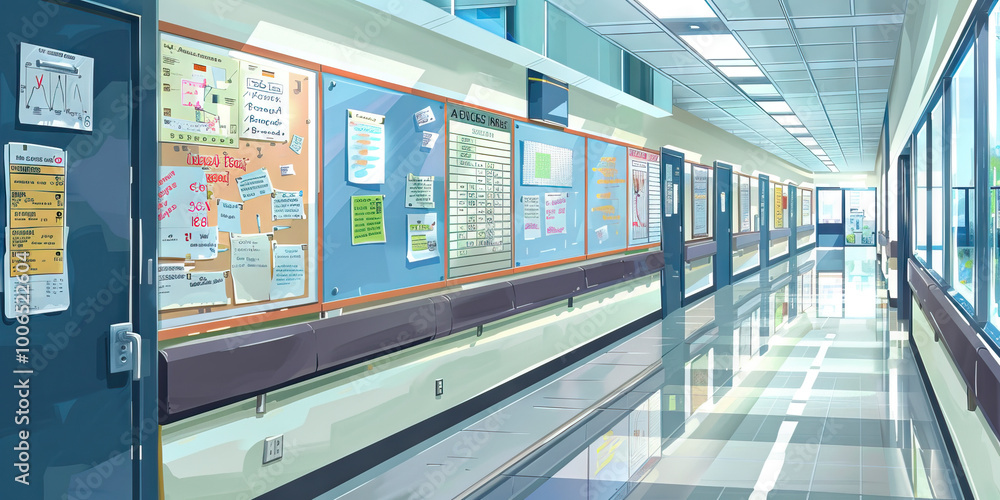 Hospital Research Department Wall: Adorned with research project ...