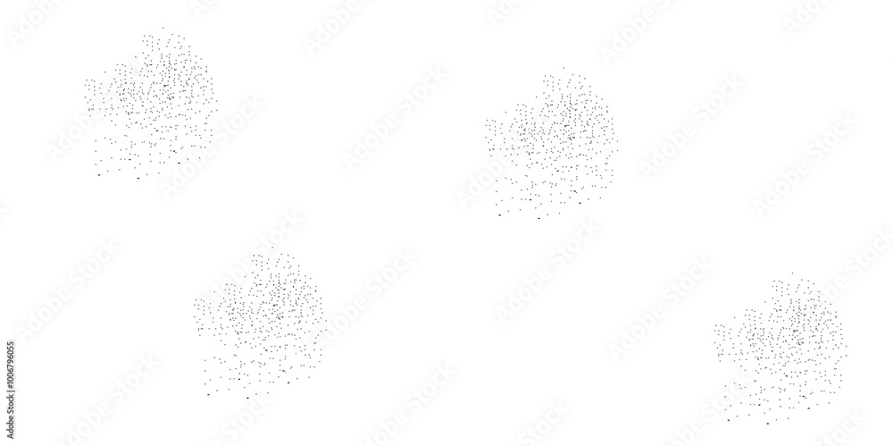 flying debris with dust isolated. Old grunge black texture. Dark ...