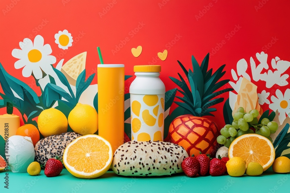 nutrition infographic, create an aesthetic exhibit highlighting the key ...