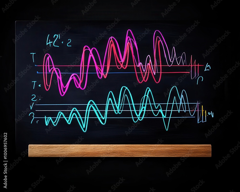 Fourier transform formula and vibration drawing with handwriting on ...