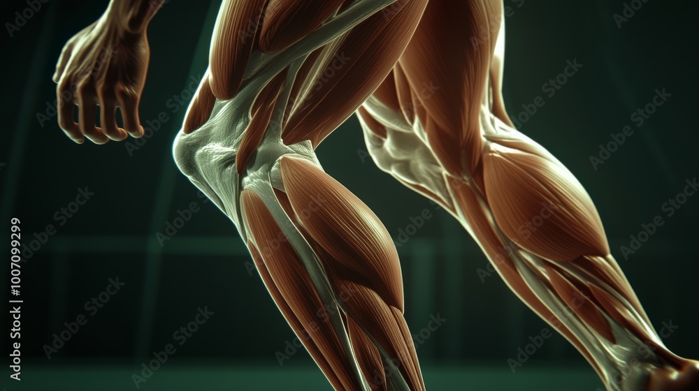 3D animation of hamstring and glute muscles, perfect for anatomical or ...