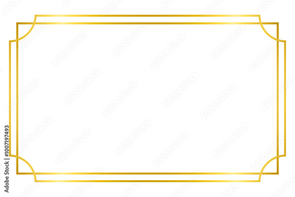 Gold shining border frame isolated on transparent background. Luxury ...