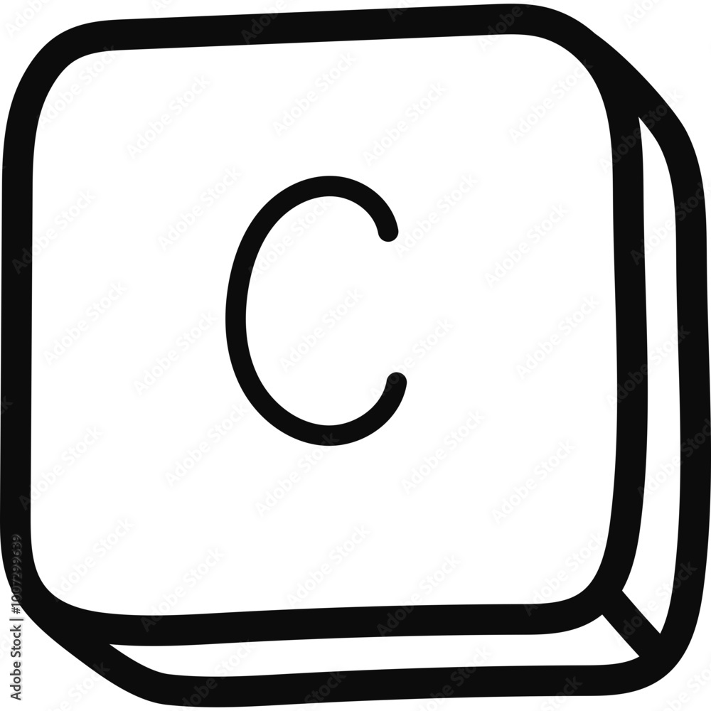 Cute doodle Ctrl C keyboard buttons. Copy key shortcuts for PC ...