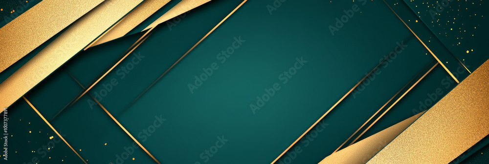 Abstract green and gold background with geometric shapes. Stock ...